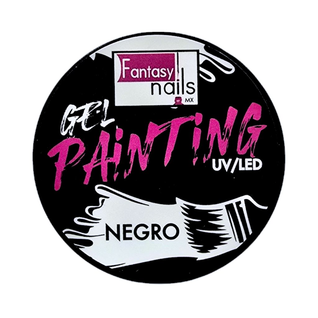 Gel Painting Black Fantasy Nails – Alejandra Nail Shop